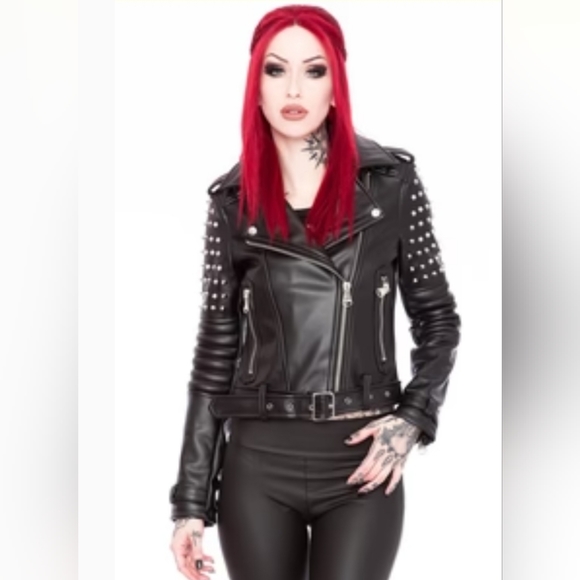 Killstar | Jackets & Coats | Killstar Baphomet Studded Biker Jacket ...